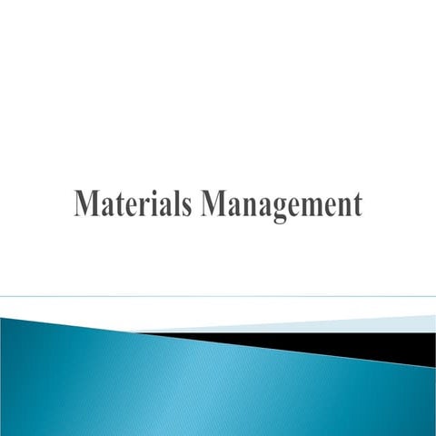 Material mgmt 1 | PPT