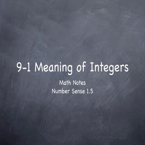 9-1 Meaning of Integers | KEY | Weather | Science