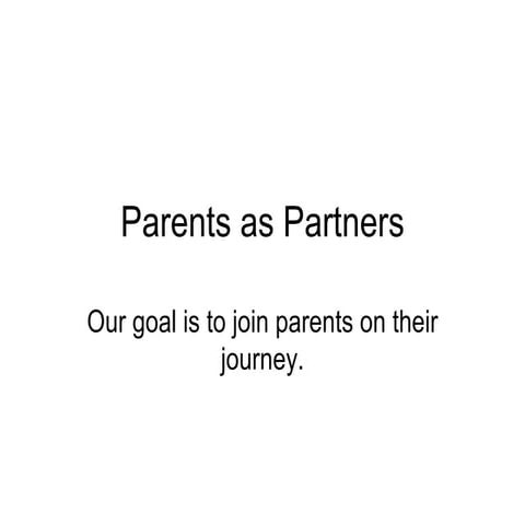 Parents as partners in inclusive | PPT