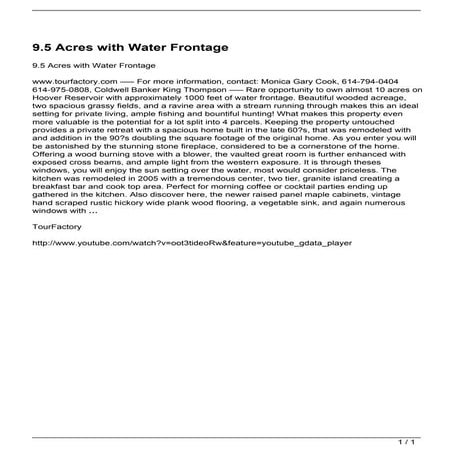 9.5 Acres with Water Frontage | PDF