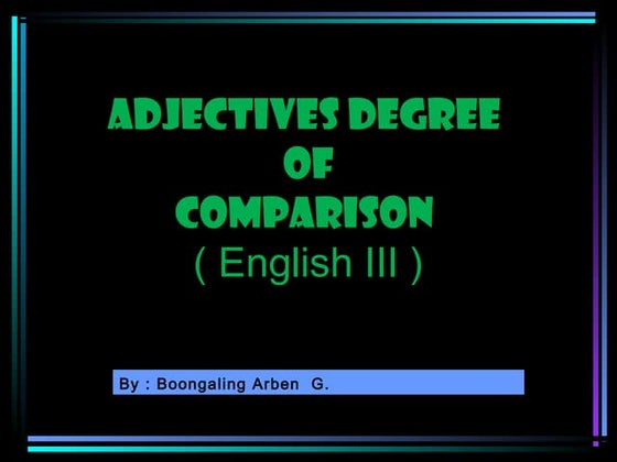 Comparison of adjectives | PPT