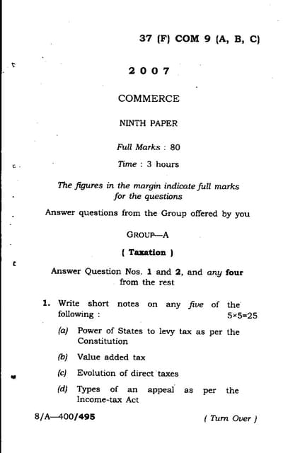 Previous year Question paper For Guahati University | PDF