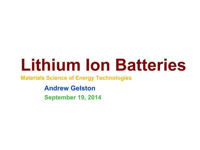 What is the Lithium Ion Battery ? Ppt | PDF