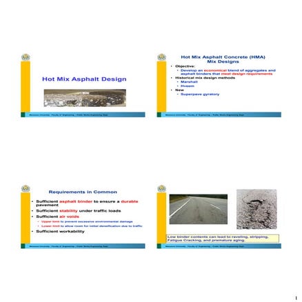 9-HMA Mix Design ( Highway Engineering Dr. Sherif El-Badawy ) | PDF