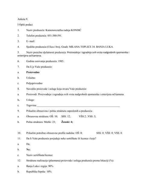 Anketni listić | PDF