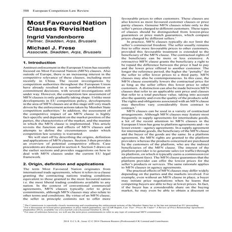 9. most favoured nation clauses revisited | PDF