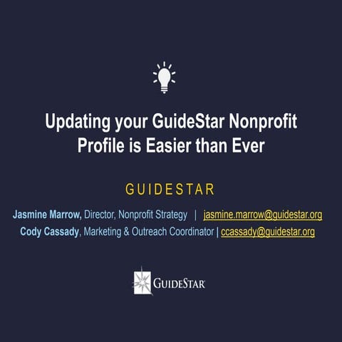 Updating Your GuideStar Nonprofit Profile is Easier Than Ever | PDF