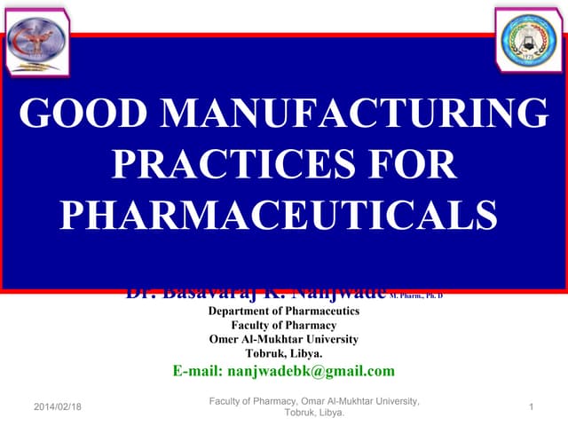 Good manufacturing practice (gmp) | PDF