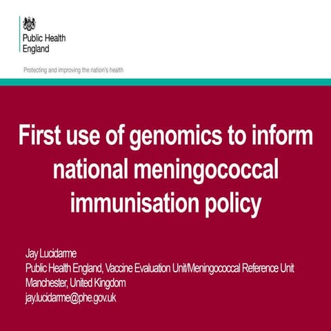 Dr Jay Lucidarme @ MRF's Meningitis & Septicaemia in Children & Adults ...