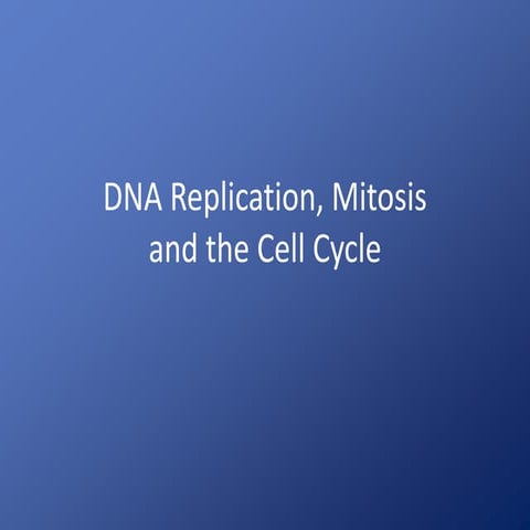 DNA Replication, Mitosis, Meiosis, and Cell Cycle | PPT