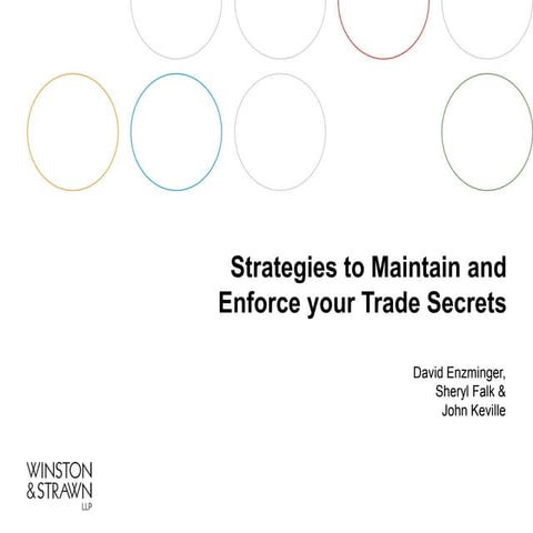 Strategies to Maintain and Enforce your Trade Secrets | PPT