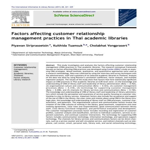 Factor analysis of service quality in university libraries in sri lanka ...