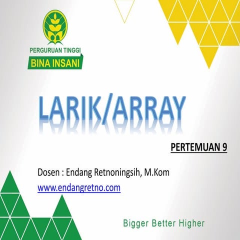 Pertemuan 9 Array (Larik) | PDF