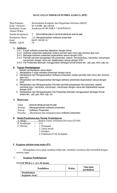 Rpp kd 2.3 tik 7 | PDF