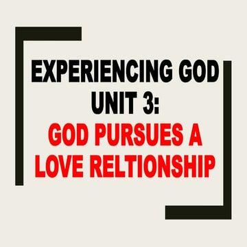 Sept 23 2018 - Sunday service - Experiencing God Unit 3 | PPTX ...