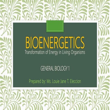 BIOENERGETICS | PPT