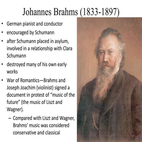 Power point 24. The Romantic Era: Brahms and the Wagnerians | PPTX