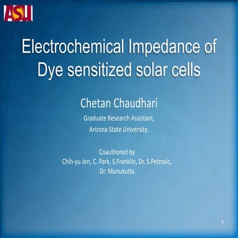 DSSC characterization using EIS | PPTX