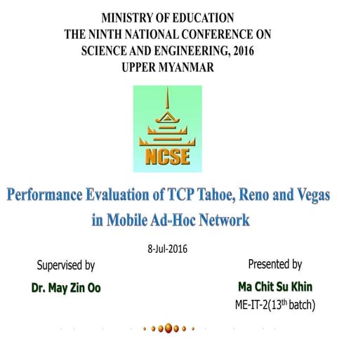 Performance Evaluation Of Tcp Varients In Mobile Ad Hoc Network Ppt