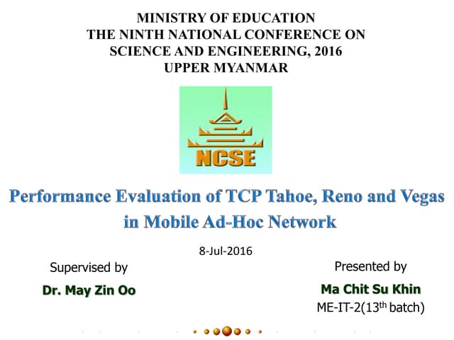 Performance Evaluation Of Tcp Varients In Mobile Ad Hoc Network Ppt
