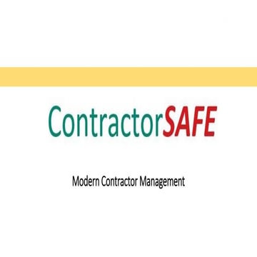 Contractor Safe: Contractor Management & OHS Liability | PDF