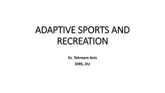 Recreation for children with special needs.. | PPT
