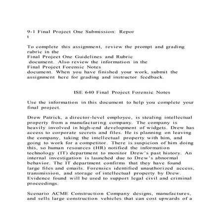 9-1 Final Project One Submission Report To complete this as | DOCX