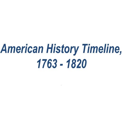 Early US History Timeline | PPTX