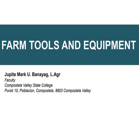 Basic Farm Tools | PDF