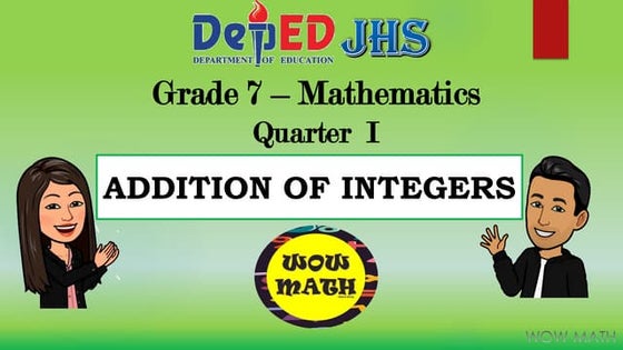Integers: Addition and Subtraction | PPT