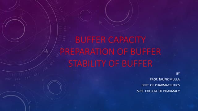 Preparation of Buffers & pH Measurement.pptx | Chemistry | Science