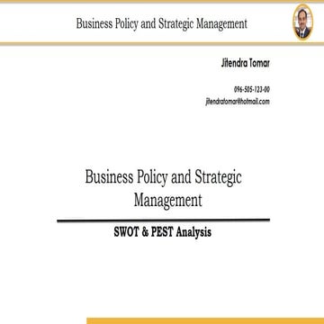 BPSM9.2 SWOT and PEST Analysis | PPTX