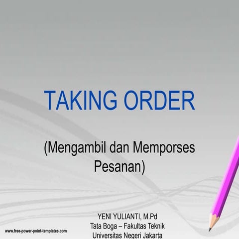 Taking order | PPT