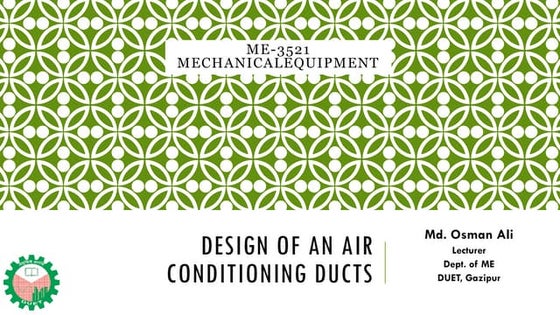 Hvac duct design | PPTX