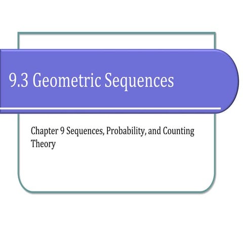 9.3 Geometric Sequences | PPT