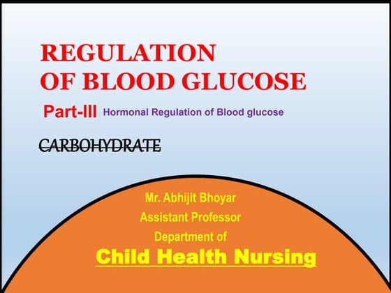 Hormones involved in regulation of blood glucose | PPT