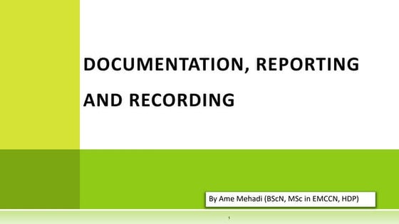 Medical Records: Intro, importance, characteristics & issues | PPT
