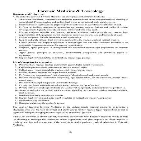 9. FORENSIC MEDICINE & TAXICOLOGY.pdf MBBS SYLLABUS | PDF