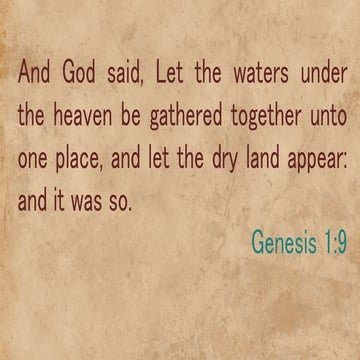 Genesis 1:9 || Meditate the Scripture daily verse by verse | PPT