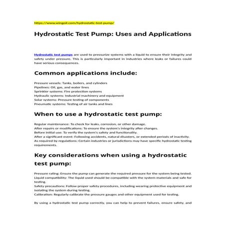 Ensuring Structural Integrity with Hydrostatic Testing | PDF