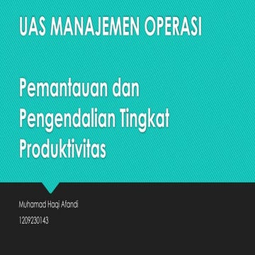 Materi Soal Soal UAS Manajemen Operasional. pptx | PPT