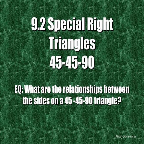 9.2_Special_right_triangles. PowerPoint Presentation | PPT
