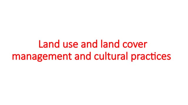 Land use and land cover classification | PDF
