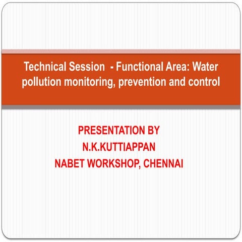 WATER POLLUTION PRESENTATION FOR STUDY OF NABET | PPTX