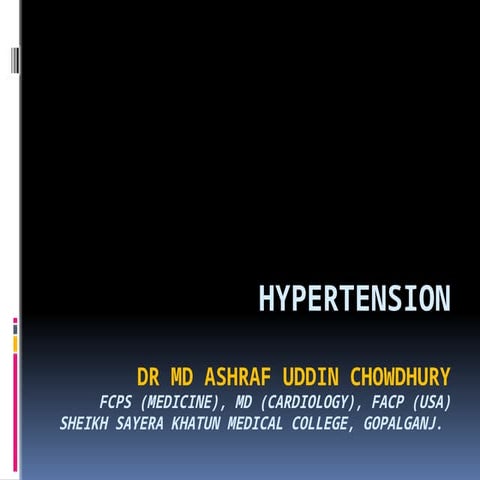 Hypertension etiology, clinical features and management | PPT