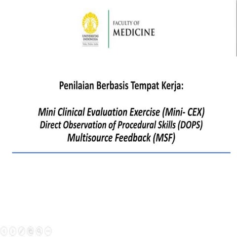 9. Presentasi MINI-CEX dan DOPS presentasi | PDF