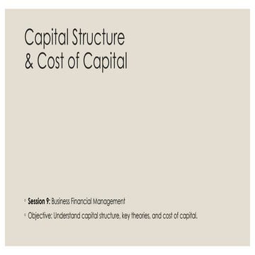 Cost of capital structure and international budgeting | PPTX