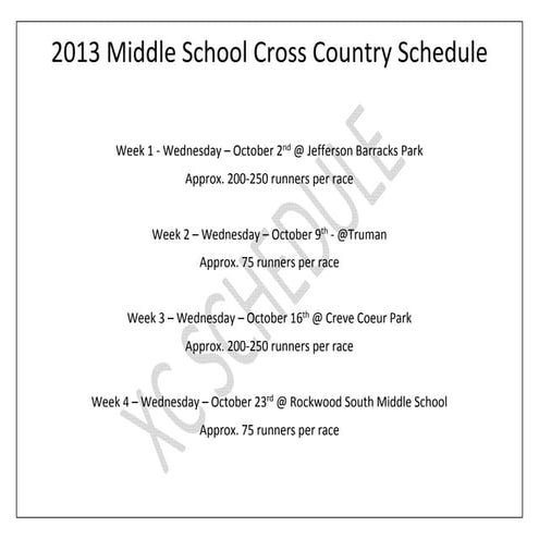 9 29-13 cross country race schedule 2013 (1) | PDF