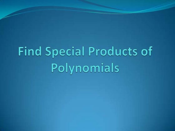Special products | Math PPT | PPTX