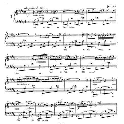 Nocturno Opus 9 numero 3 Chopin | PDF